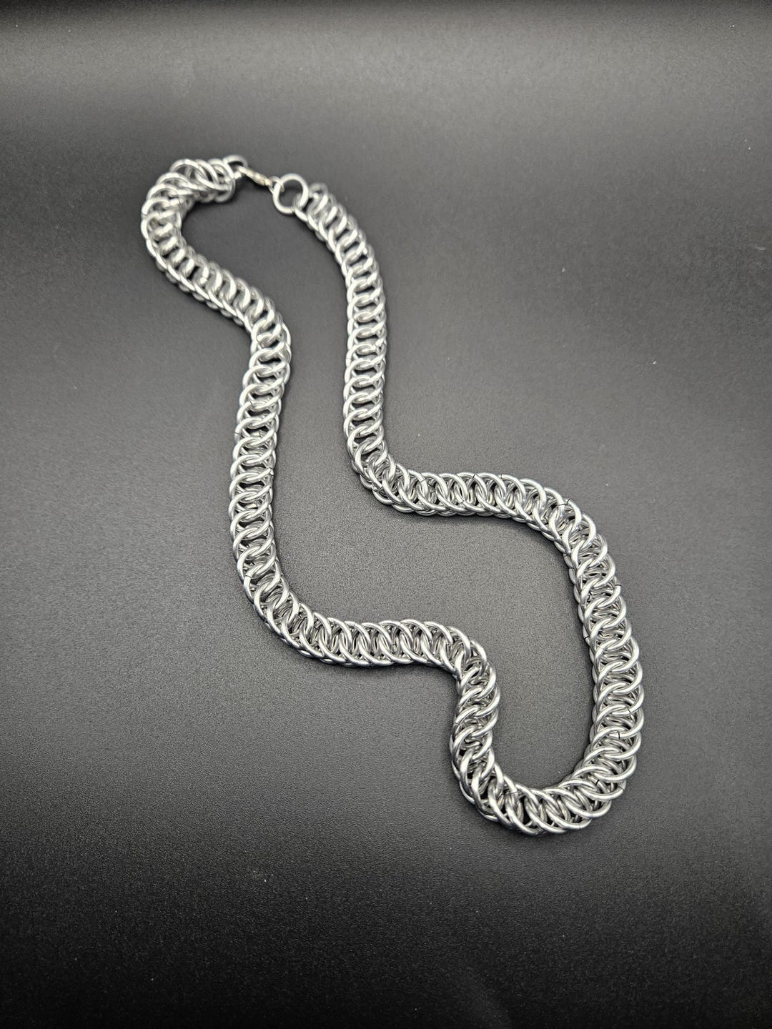 Medieval Chainmail Necklace – Celtic Handmade Half Persian 4 in 1 Weave ...