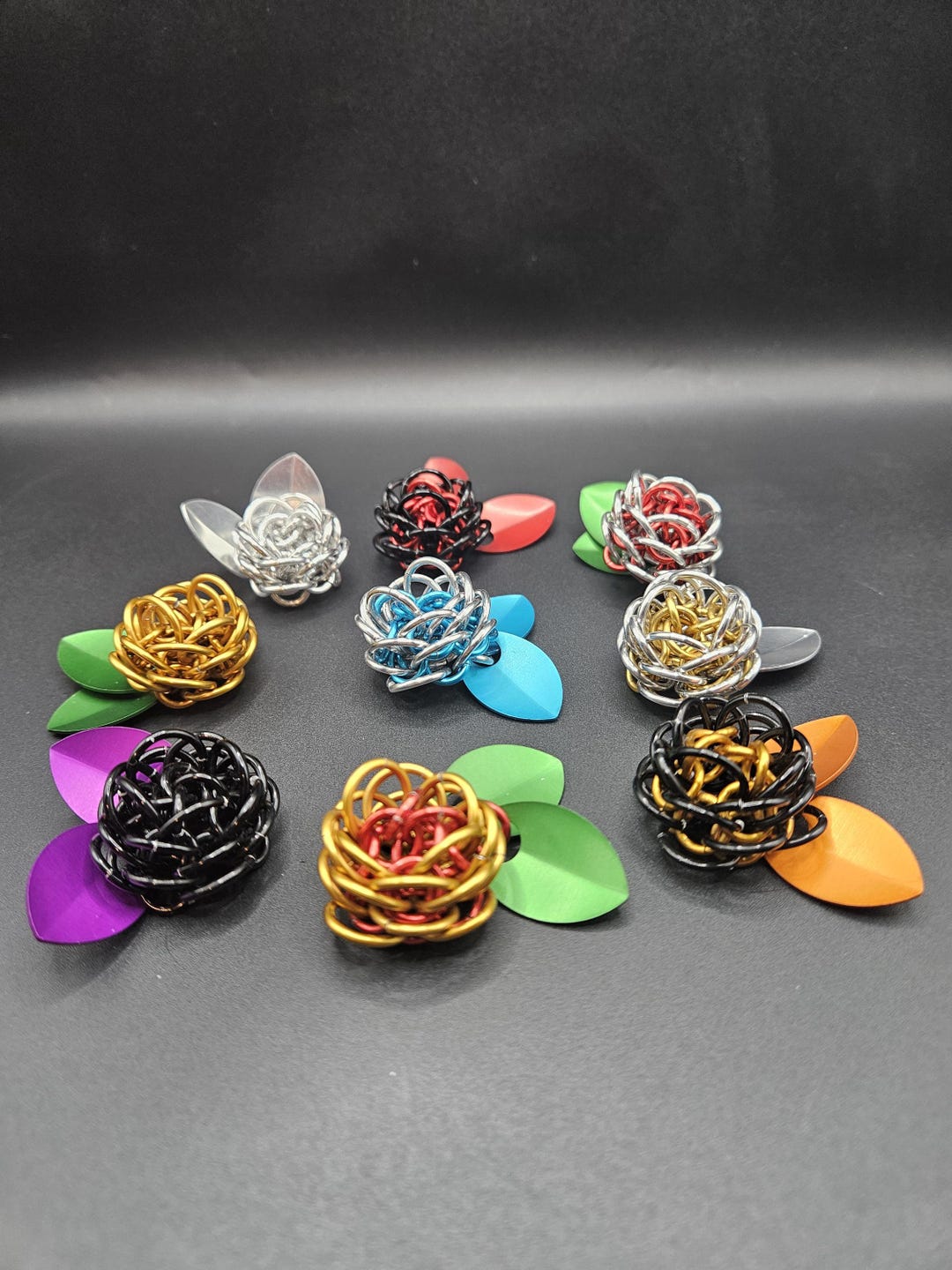 Handcrafted Chainmail Flowers - Industrial Gift - Medieval Gothic ...