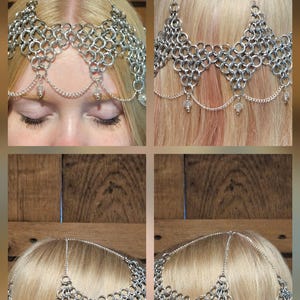 Handmade Chainmail Headdress: Gem Accents, Medieval Armor Inspired - Etsy