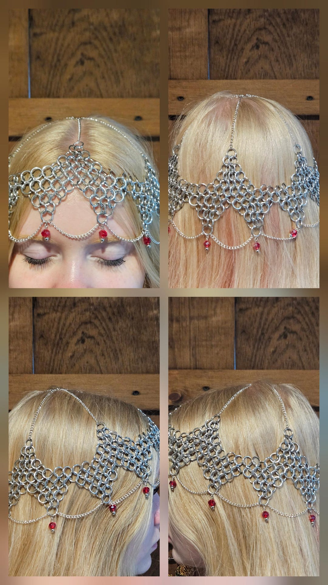 Handmade Chainmail Headdress: Gem Accents, Medieval Armor Inspired - Etsy