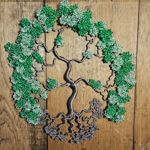 Large Elegant Wall Mounted Tree of Life Wire Sculpture Handcrafted Home ...
