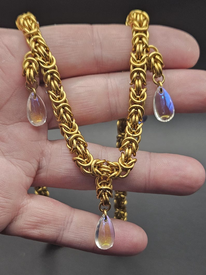 Medieval Chainmail Necklace – Handmade Byzantine Weave Armor-inspired ...