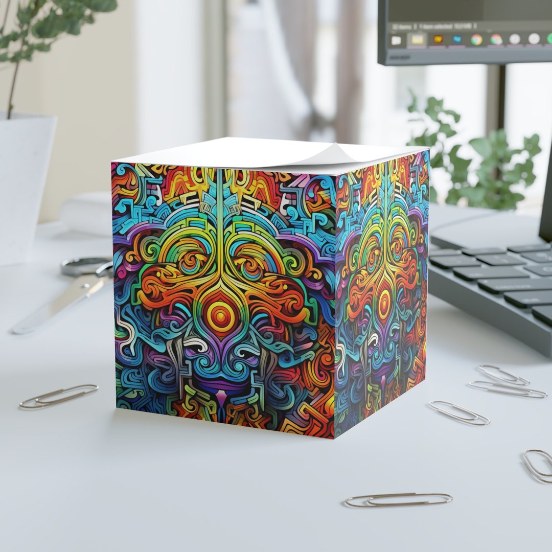 3D vibrant Patterns Print Sticky Note Pad 700 Sheets per Cube Unique ...