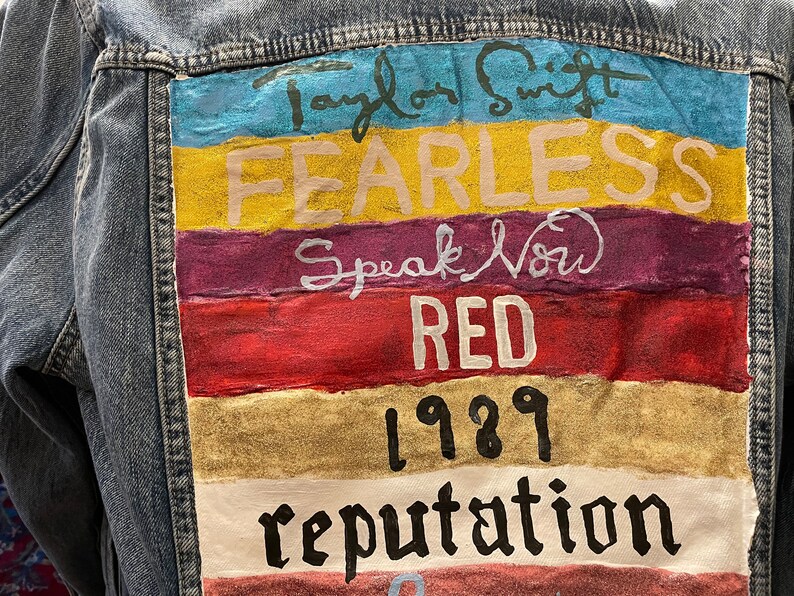 Taylor Swift Eras Tour Jean Jacket the Tortured Poets Department Album ...