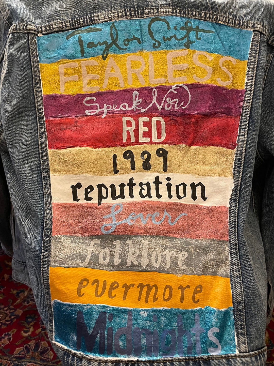 Taylor Swift Eras Tour Jean Jacket the Tortured Poets Department Album ...