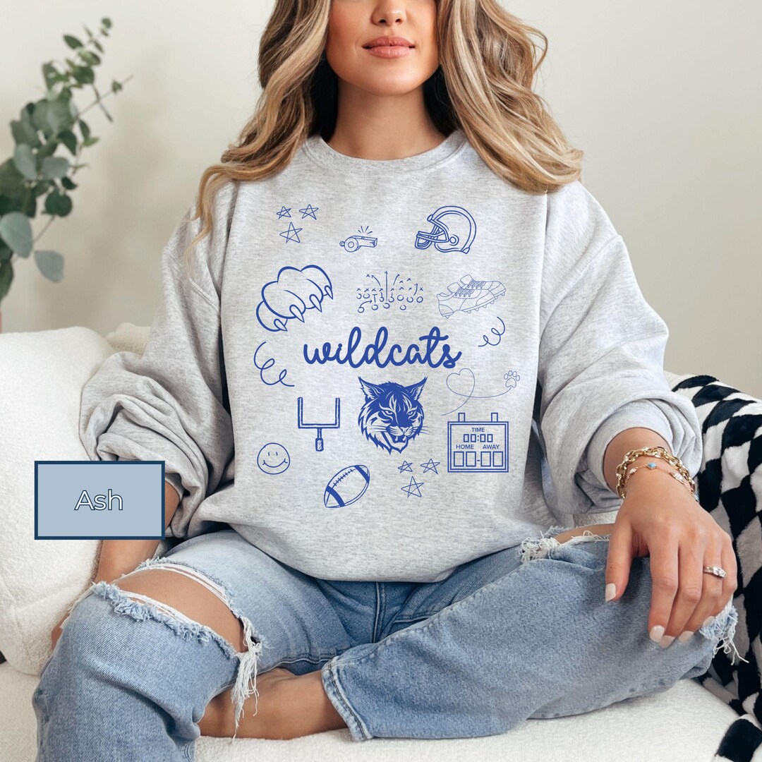 Wildcat Football Doodle Art Kentucky Sweatshirt, State Pride Shirt ...