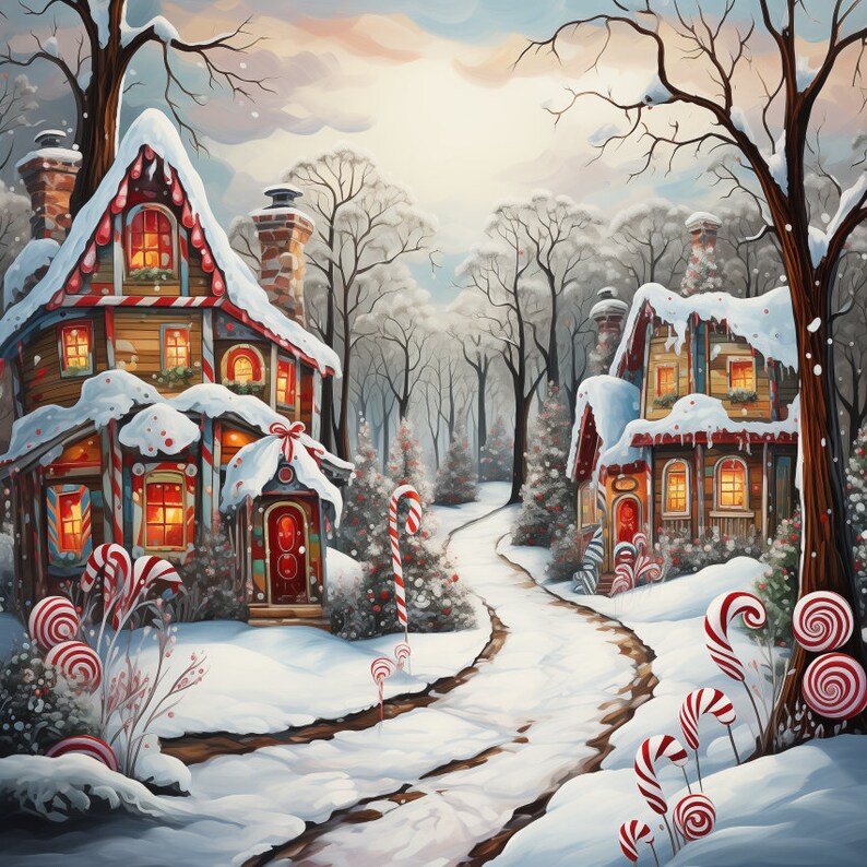 Candy Cane Lane Printable Printable Wall Art Whimsical - Etsy