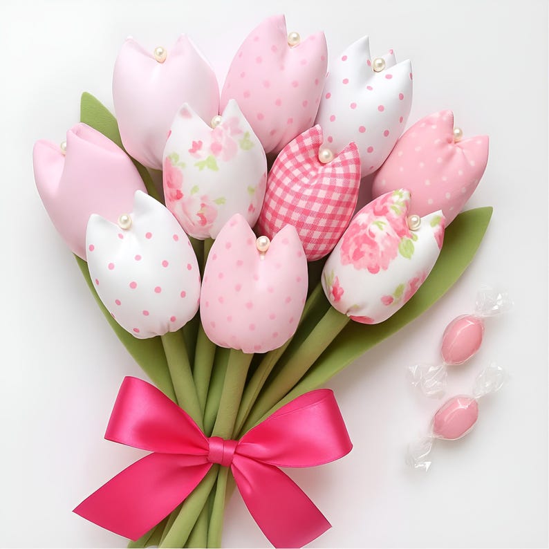 Easy Tulip Sewing Pattern PDF, Beginner Fabric Flower DIY, Simple ...