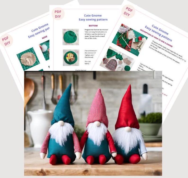 Gnome Sewing Pattern: DIY Christmas Tomte Tutorial (PDF Download ...