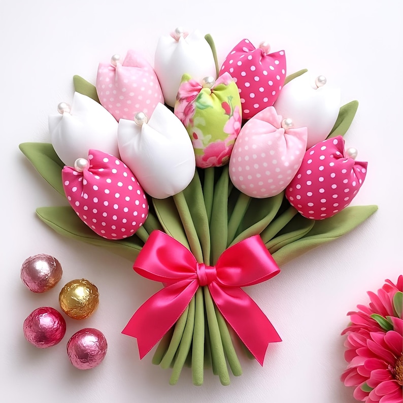 Fabric Tulip Sewing Pattern PDF – Beginner Friendly DIY Textile Flowers ...