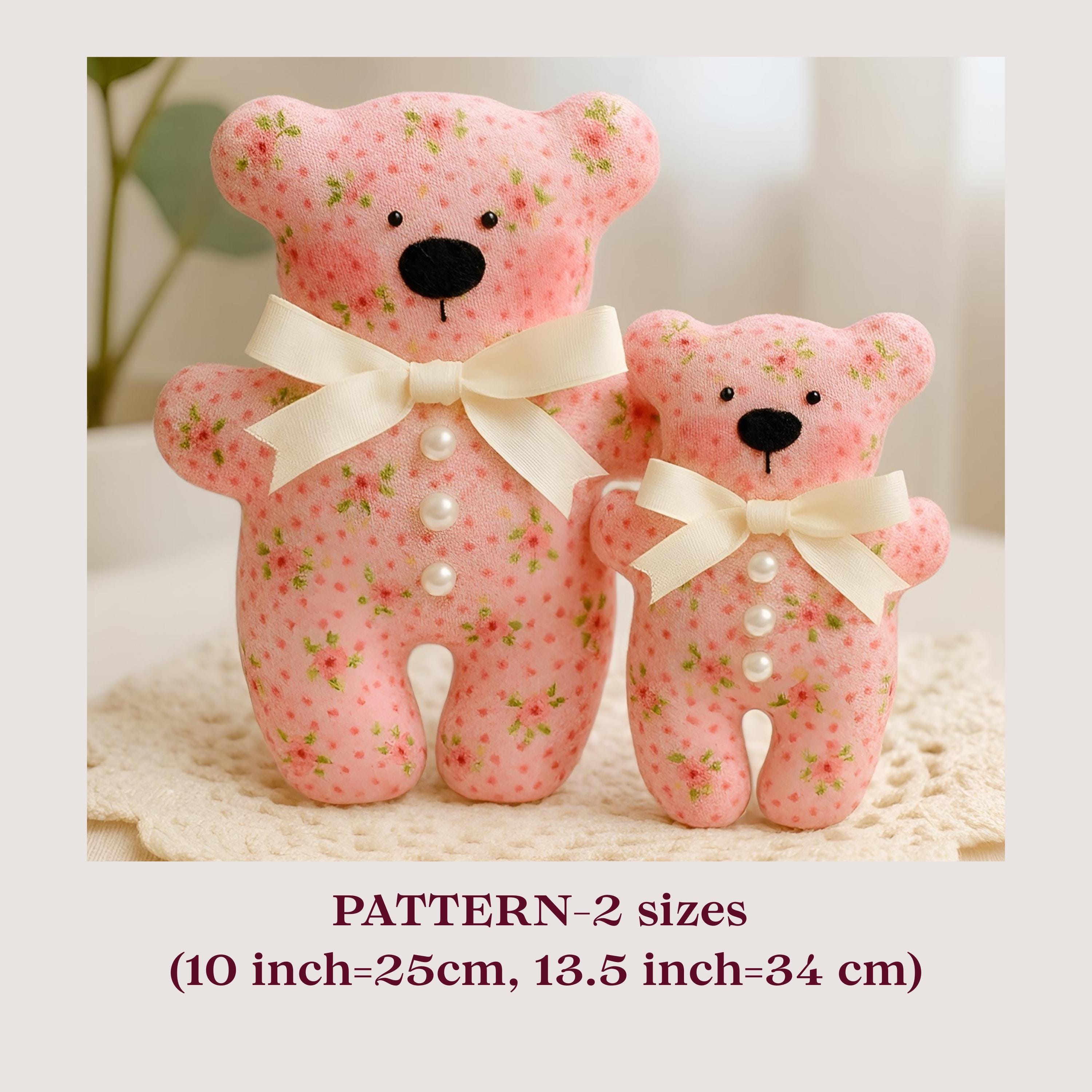 Teddy Bear Sewing Pattern: Easy DIY Stuffed Animal (PDF Download, 3 ...