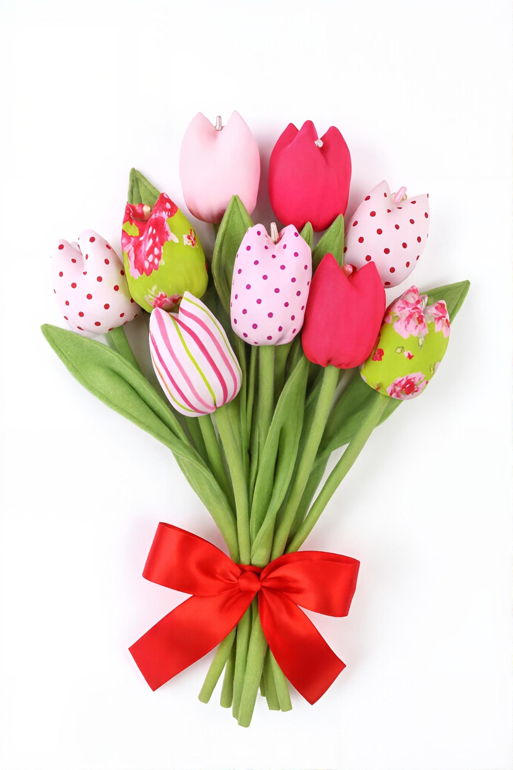 Easy Tulip Sewing Pattern PDF, Beginner Fabric Flower DIY, Simple ...