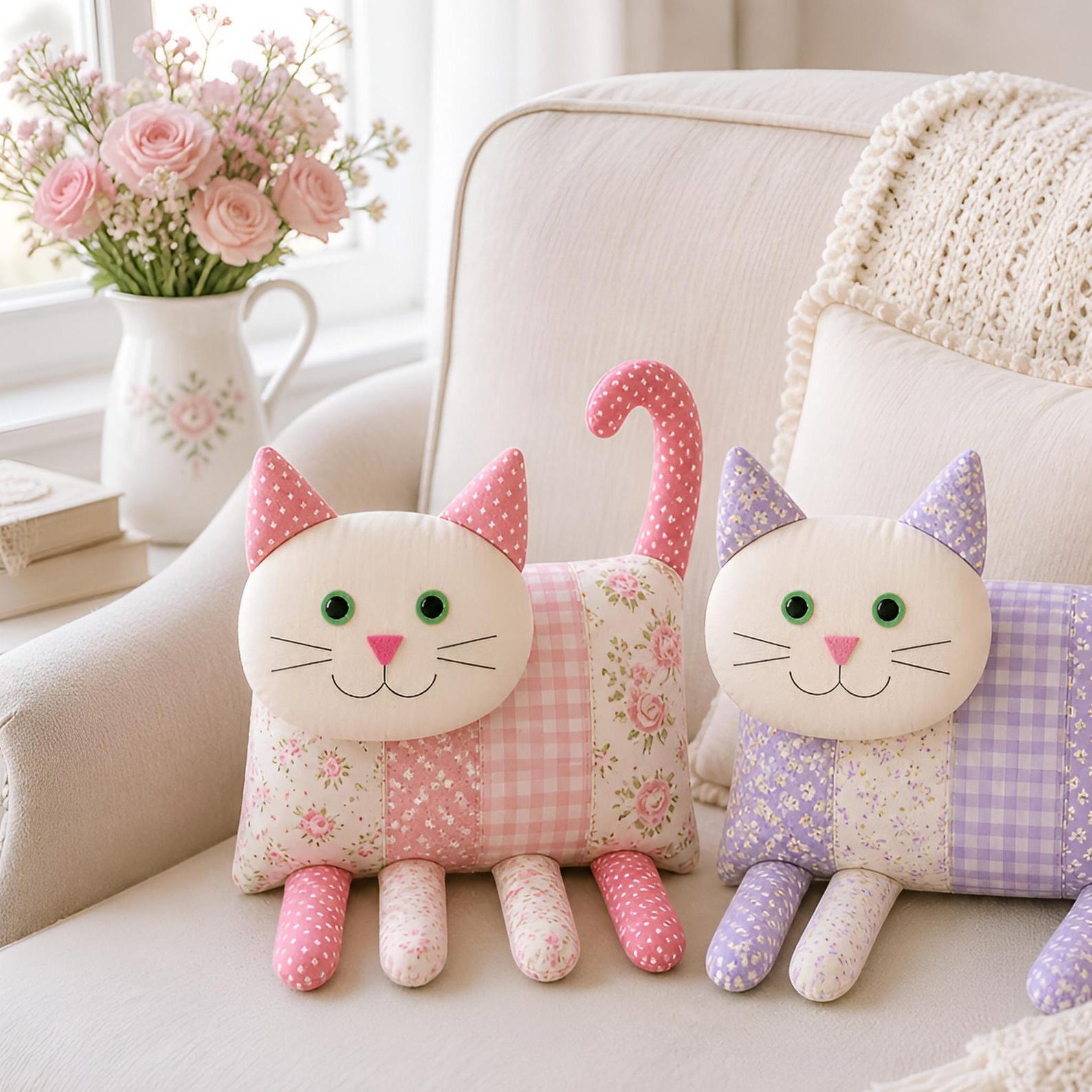 Plush Cat Toy Sewing Pattern PDF, Soft Stuffed Cat, From Old Clothes - Etsy