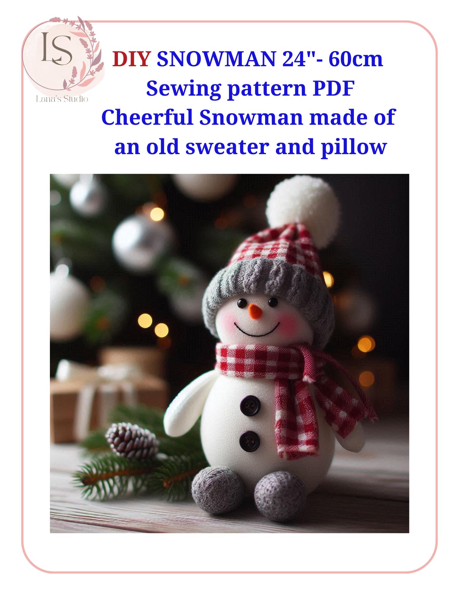 DIY Snowmen, Primitive Snowman Pattern to Sew Christmas Sewing ...