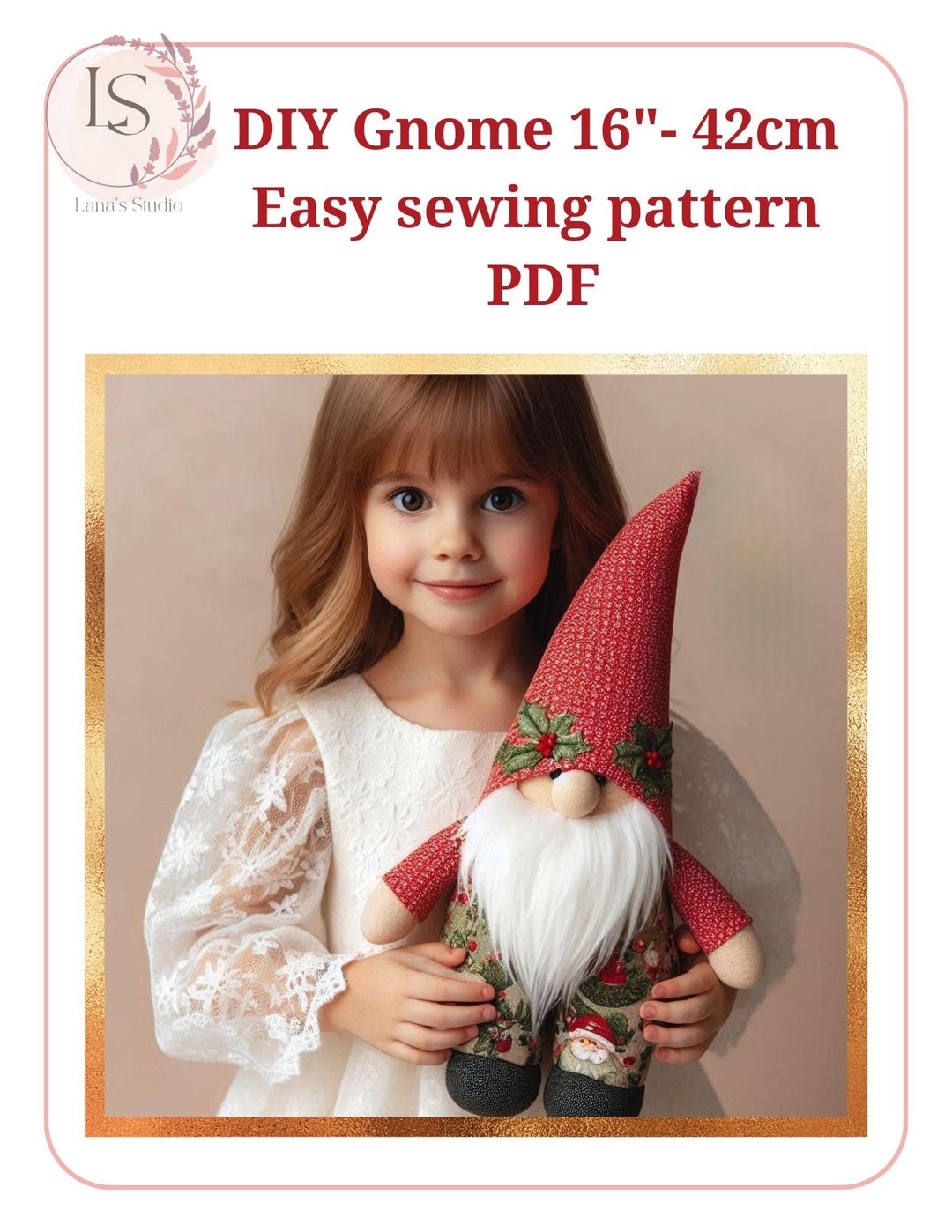 DIY Christmas Gnome Sewing Pattern: 16" Holiday Decor (PDF Pattern) - Etsy