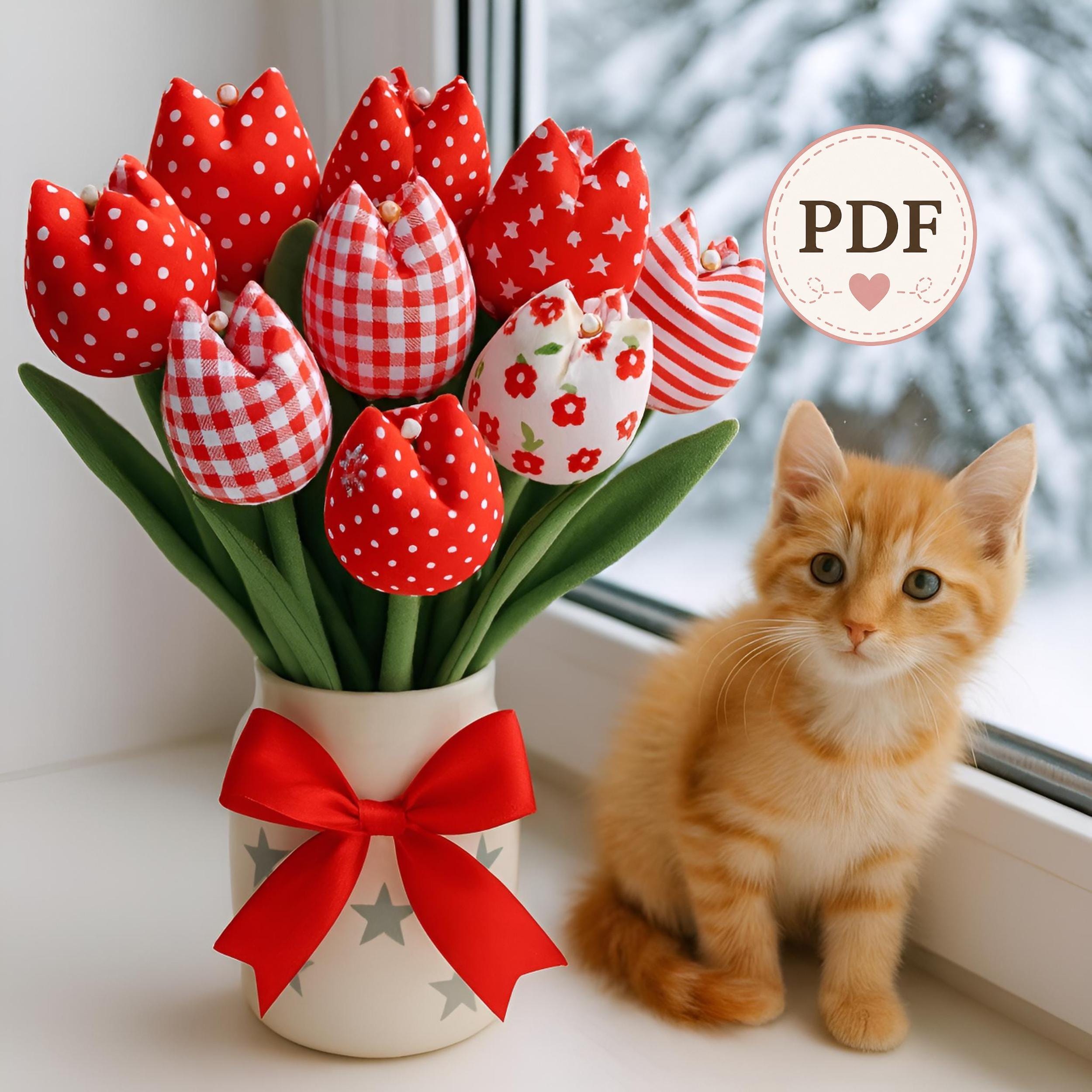 Easy Tulip Sewing Pattern PDF, Beginner Fabric Flower DIY, Simple ...