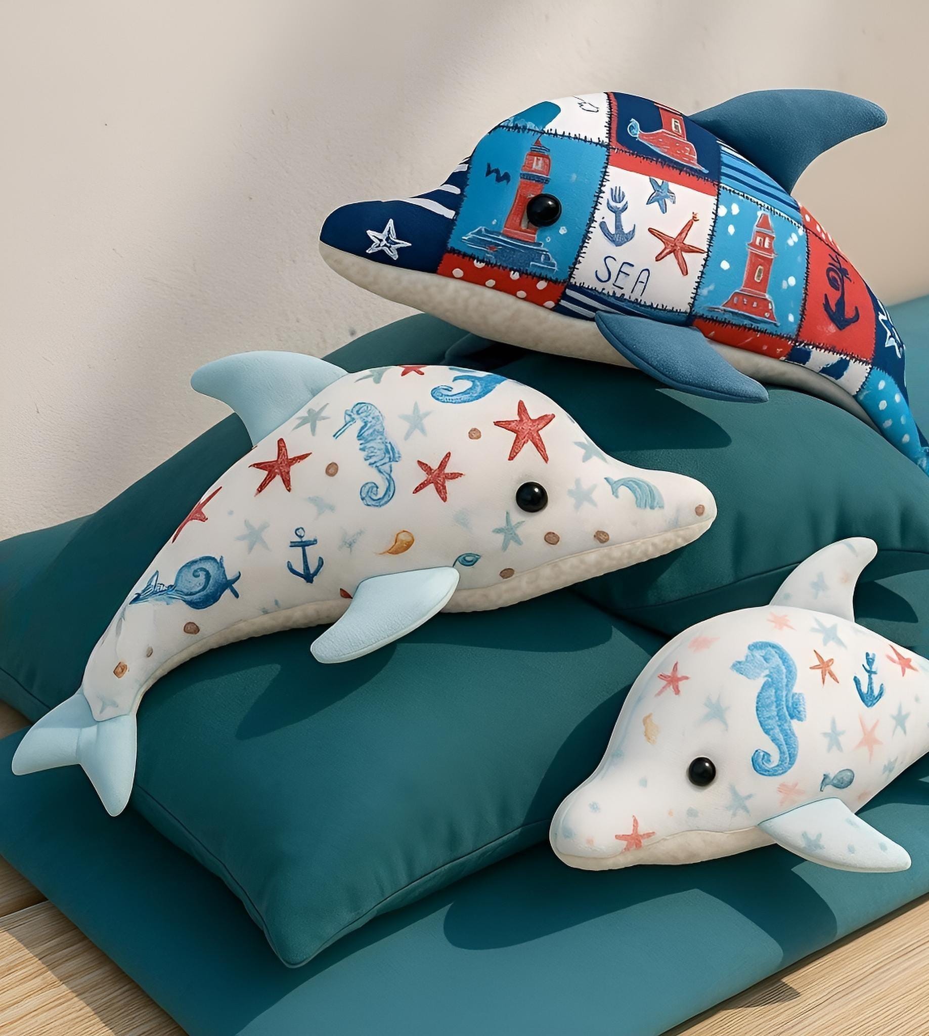 Dolphin Sewing Pattern PDF: DIY Plush Toy, 3 Sizes, Upcycling Tutorial ...