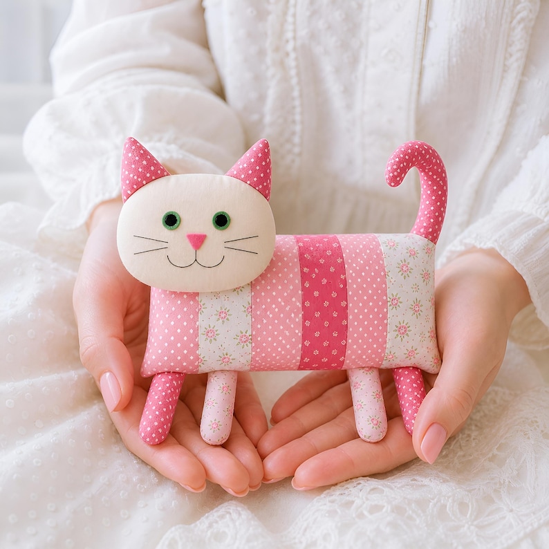 Plush Cat Toy Sewing Pattern PDF, Soft Stuffed Cat, From Old Clothes - Etsy