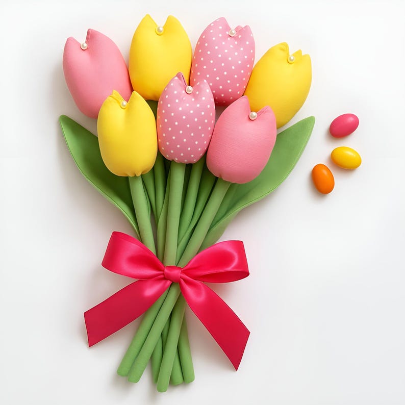 Easy Tulip Sewing Pattern PDF, Beginner Fabric Flower DIY, Simple ...