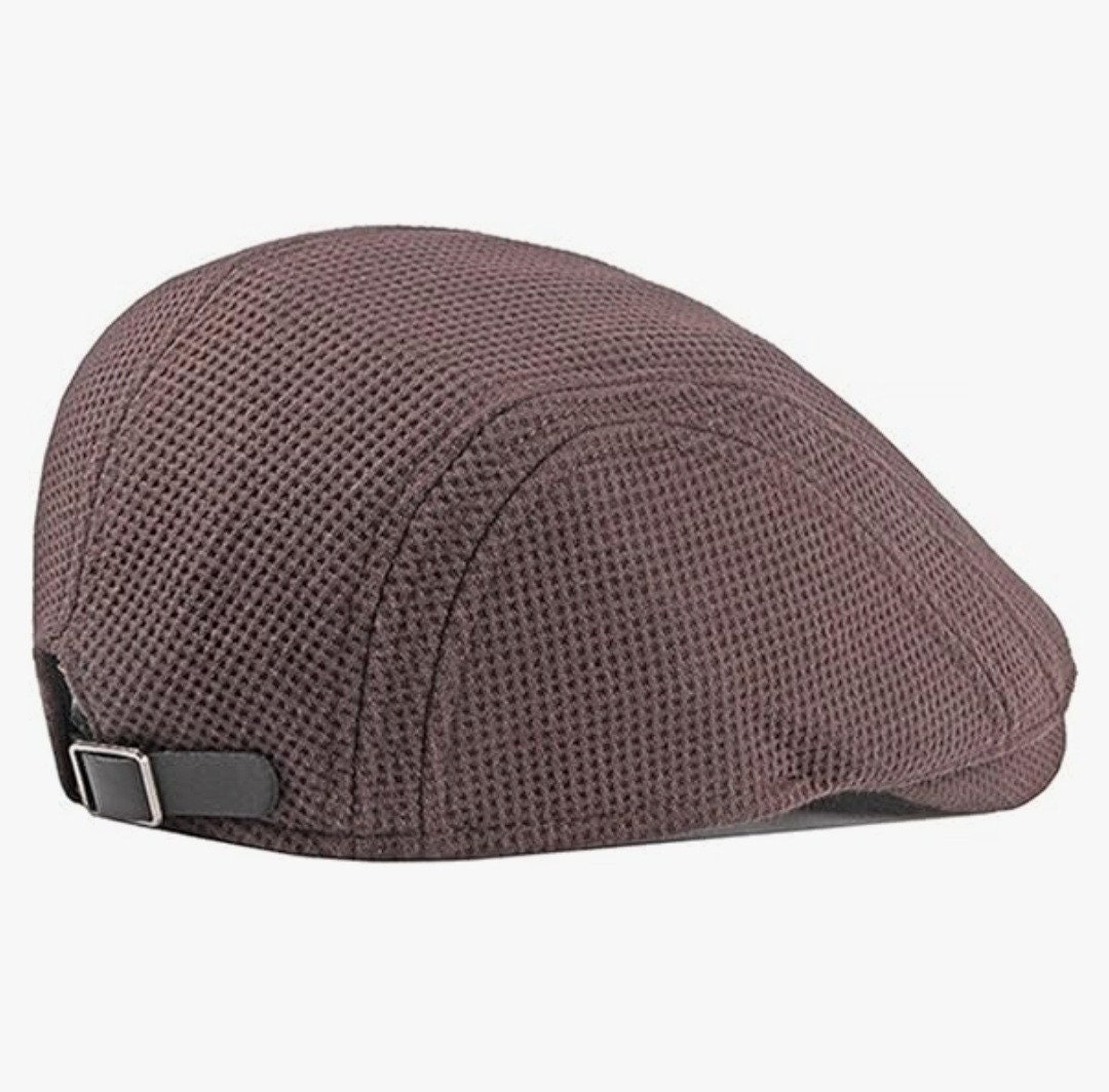 Mens Mesh Gatsby Cap Adjustable Summer Newsboy Hat Beret Cabbie Hat ...