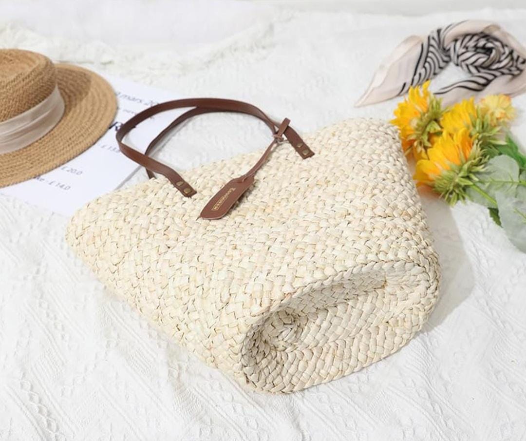 Summer Rattan Bag for Women, Straw Hand-woven Beach Handbag, Straw ...