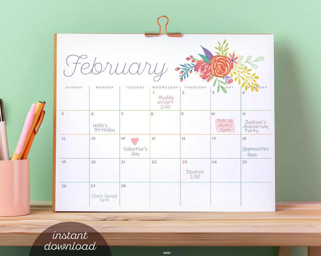 Bundle of 76 Undated Calendars | Monthly Printable Digital Planner ...
