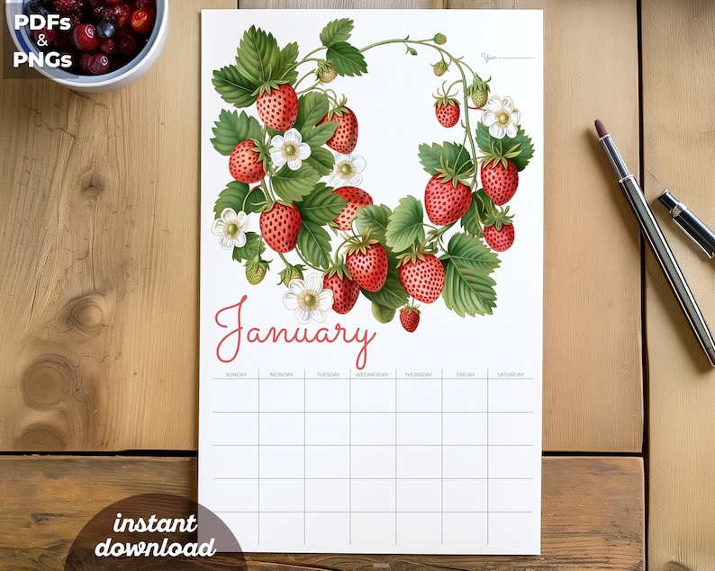 Bundle of 96 Undated Calendars | Monthly Printable Digital Planner ...