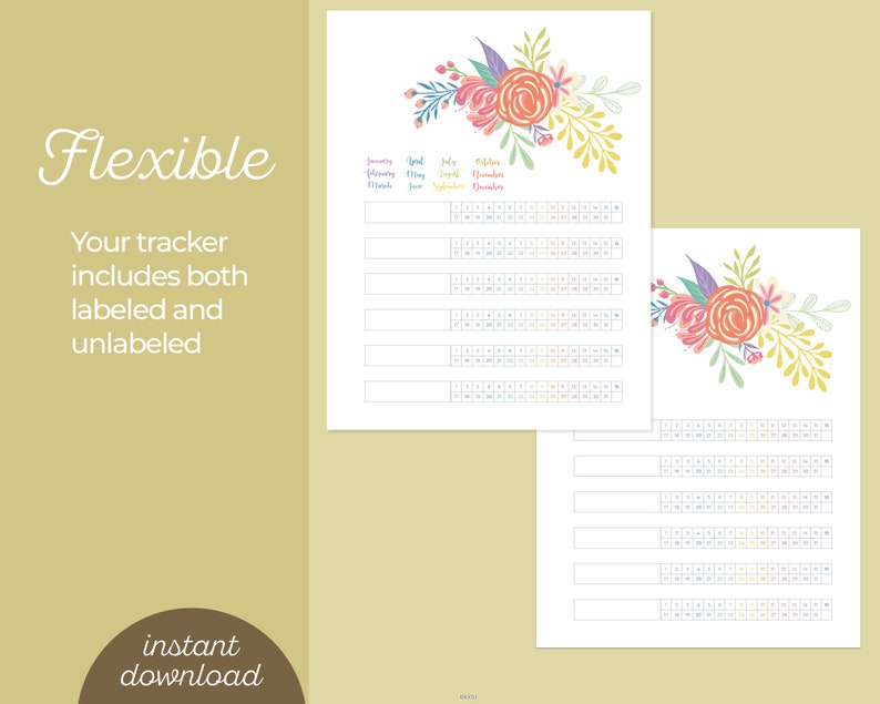 Monthly Habit Tracker Digital & SVG Printable Planner Progress Mood ...