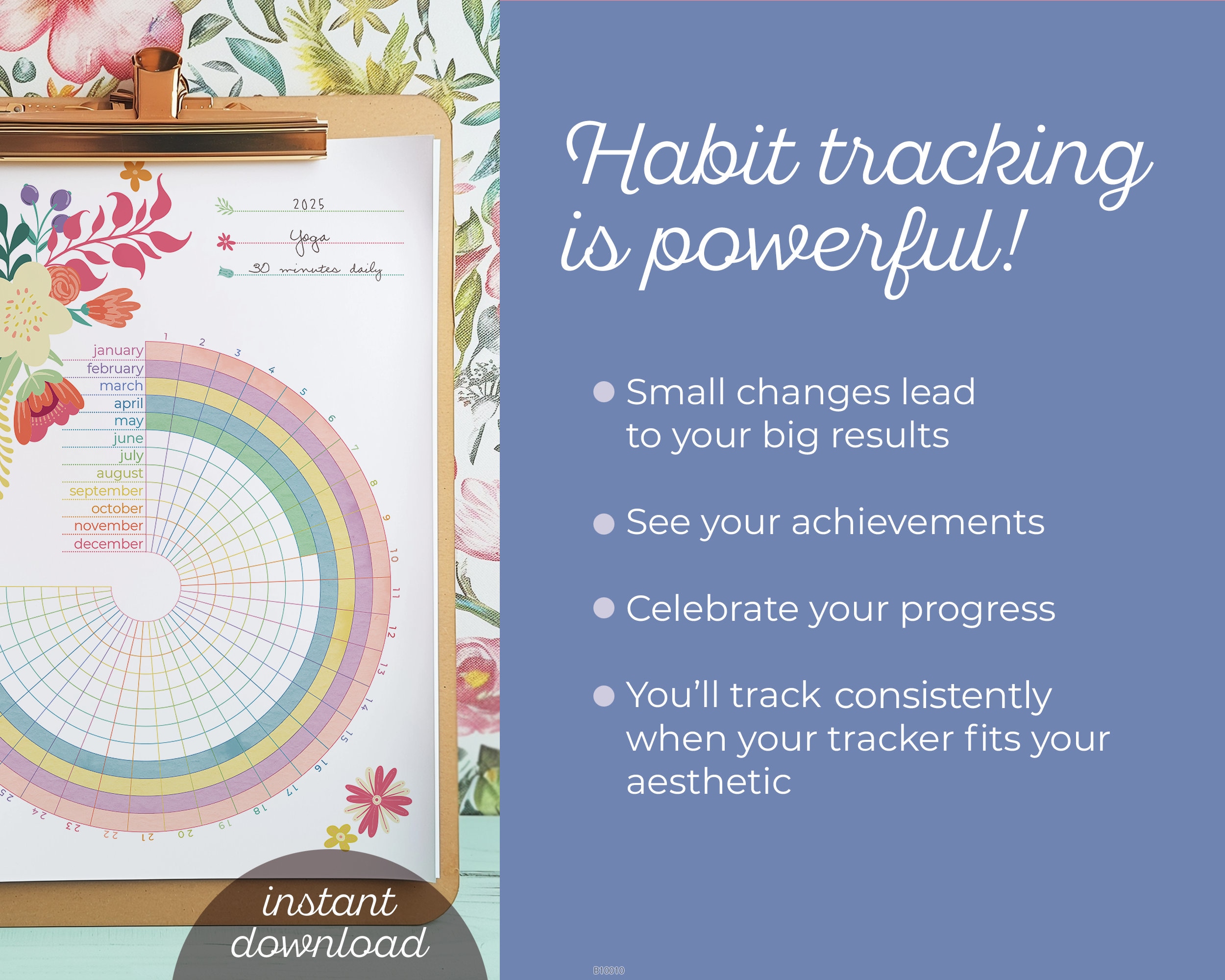 Year Habit Tracker | Digital & SVG Printable Colorful Daily Progress ...
