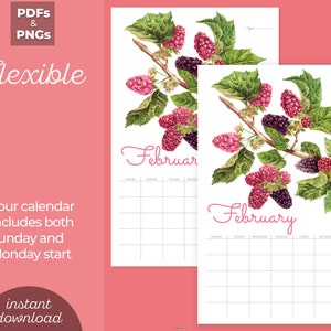 Bundle of 96 Undated Calendars | Monthly Printable Digital Planner ...