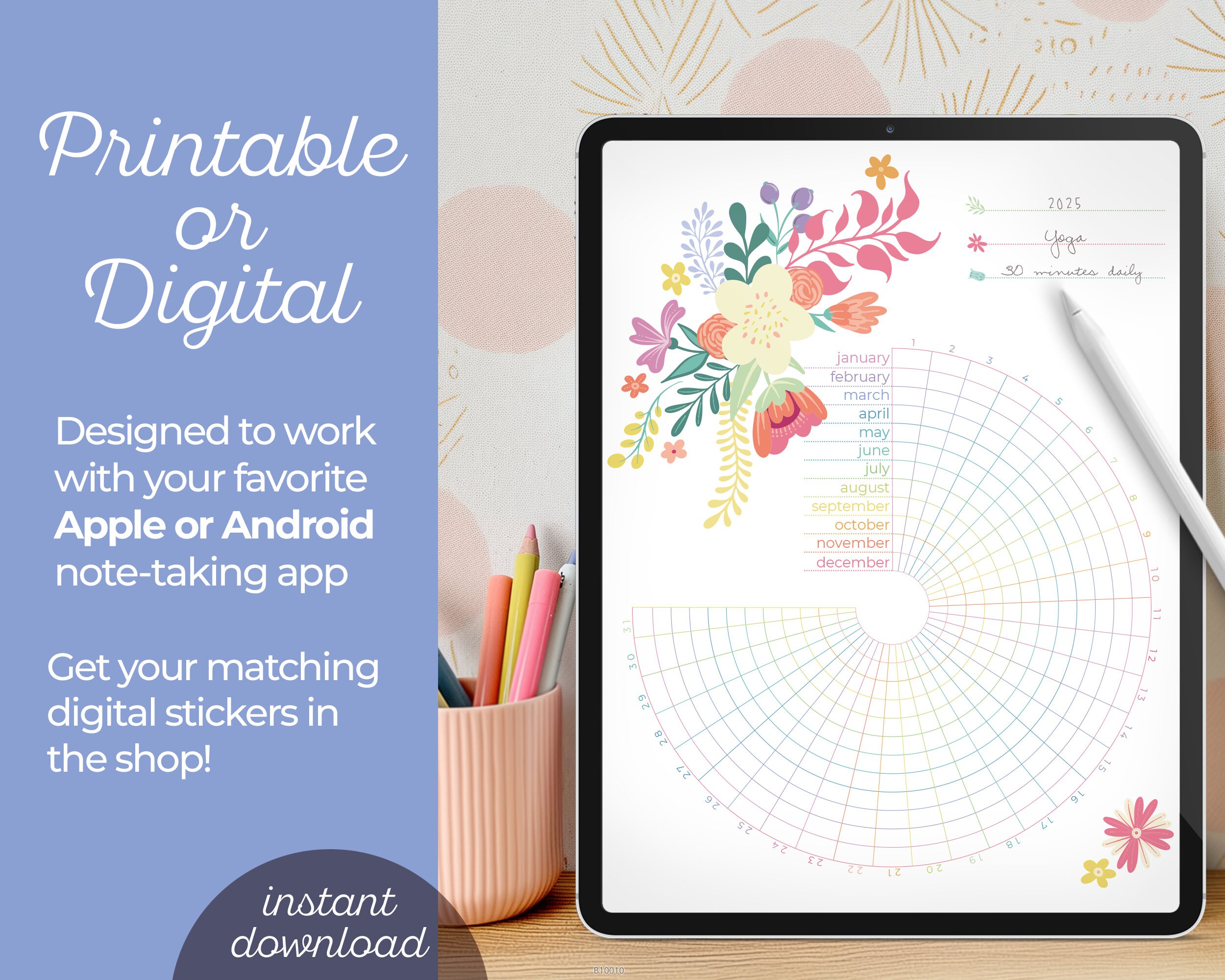 Year Habit Tracker | Digital & SVG Printable Colorful Daily Progress ...