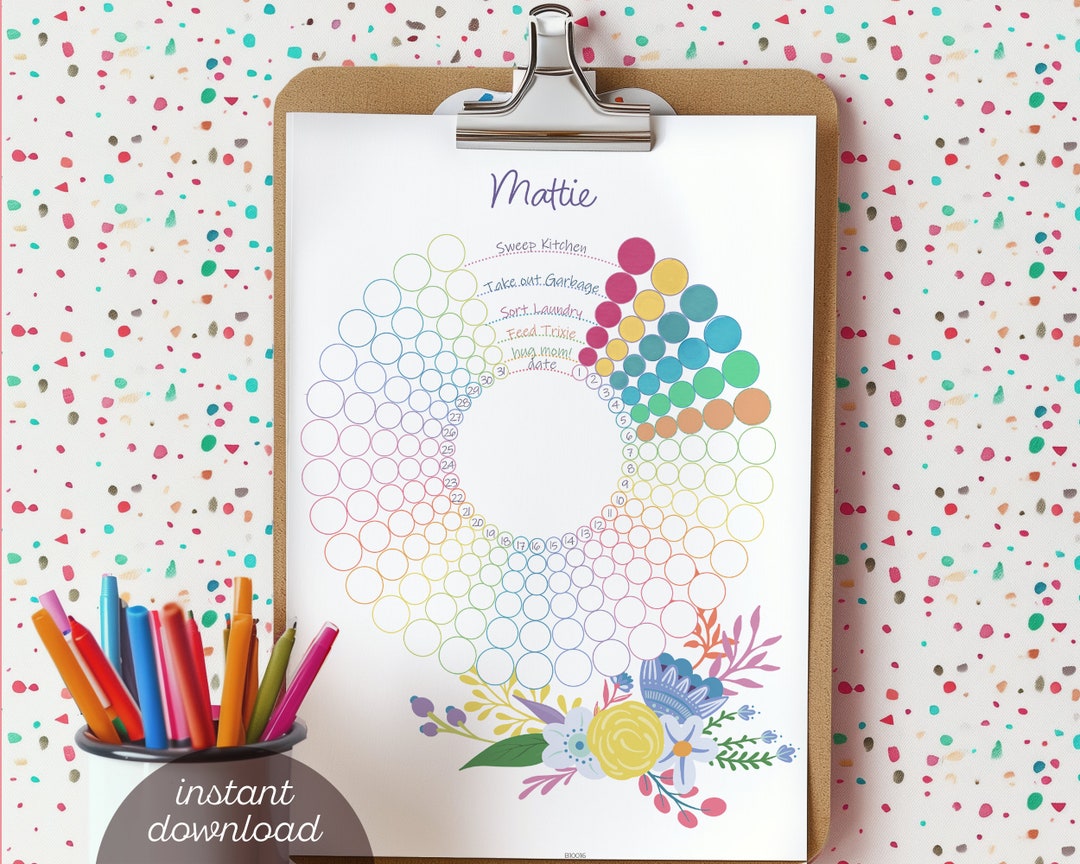 Habit Tracker Pearls | Digital & SVG Printable Daily Progress Wheel ...