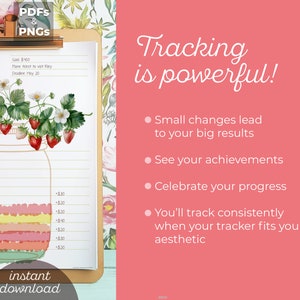 Savings Jar Tracker | Printable or Digital Strawberry Cottagecore Money ...