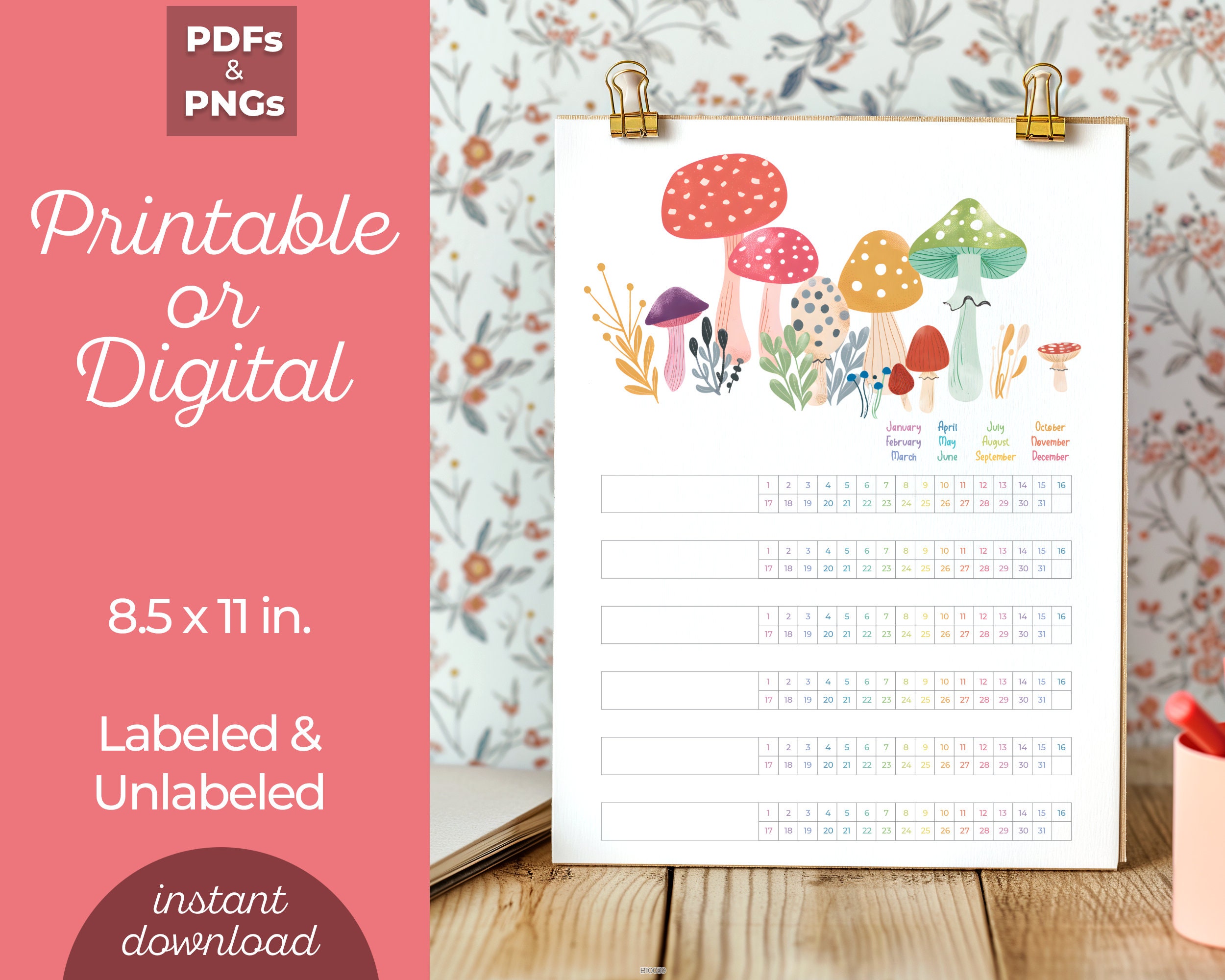 Monthly Habit Tracker Digital & Printable Planner Progress Mood Tracker ...
