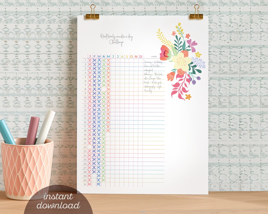 Year Habit Tracker | Digital & Printable Mood Cycle Symptom Sleep Goal ...
