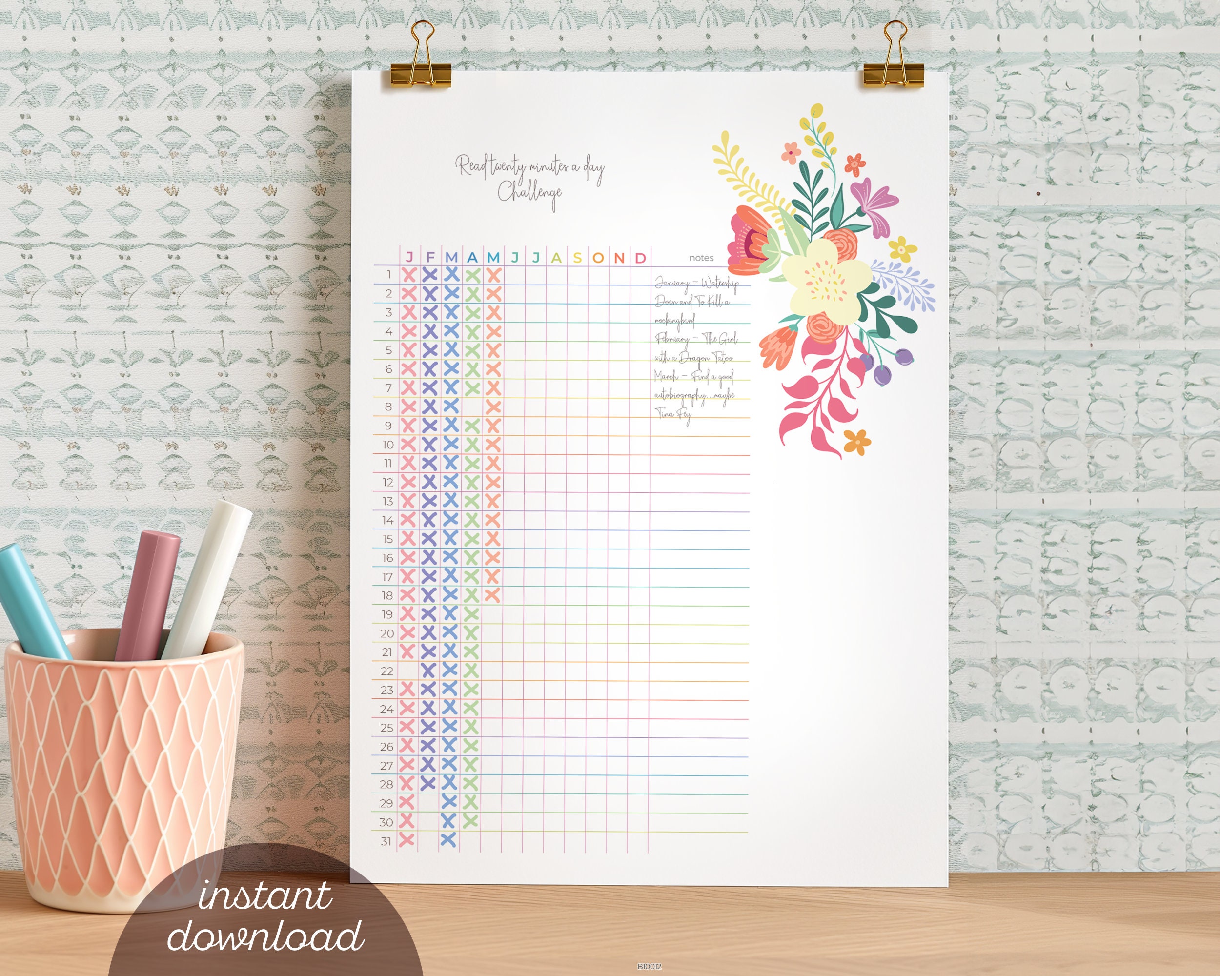 Year Habit Tracker Digital & Printable Mood Cycle Symptom Sleep Goal ...