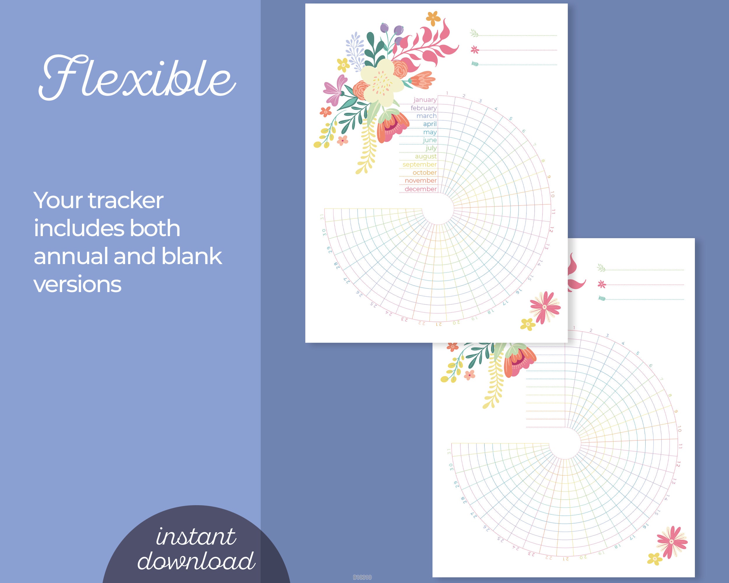 Year Habit Tracker | Digital & SVG Printable Colorful Daily Progress ...