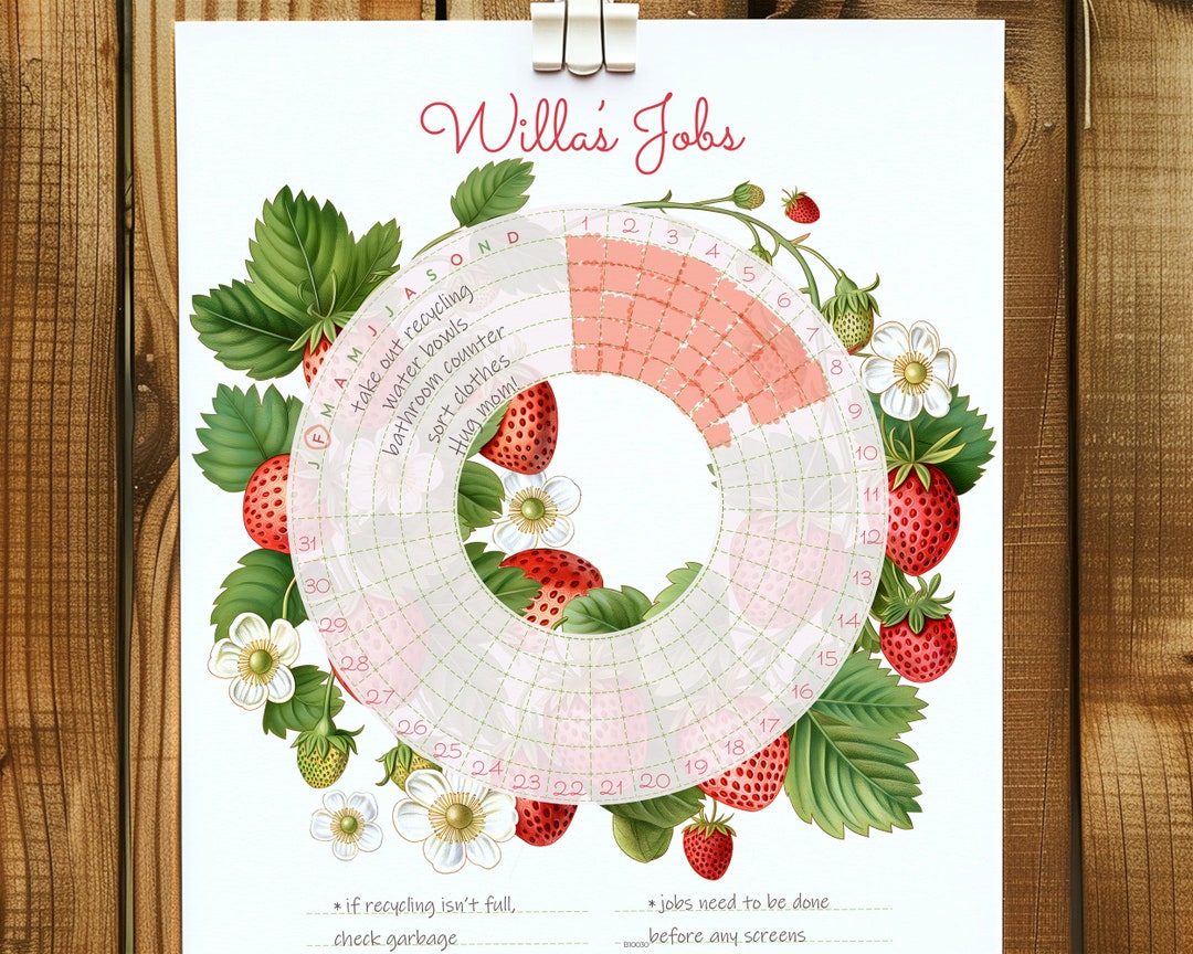 Chore Chart Monthly Task Tracker Wheel | Digital or Printable ...