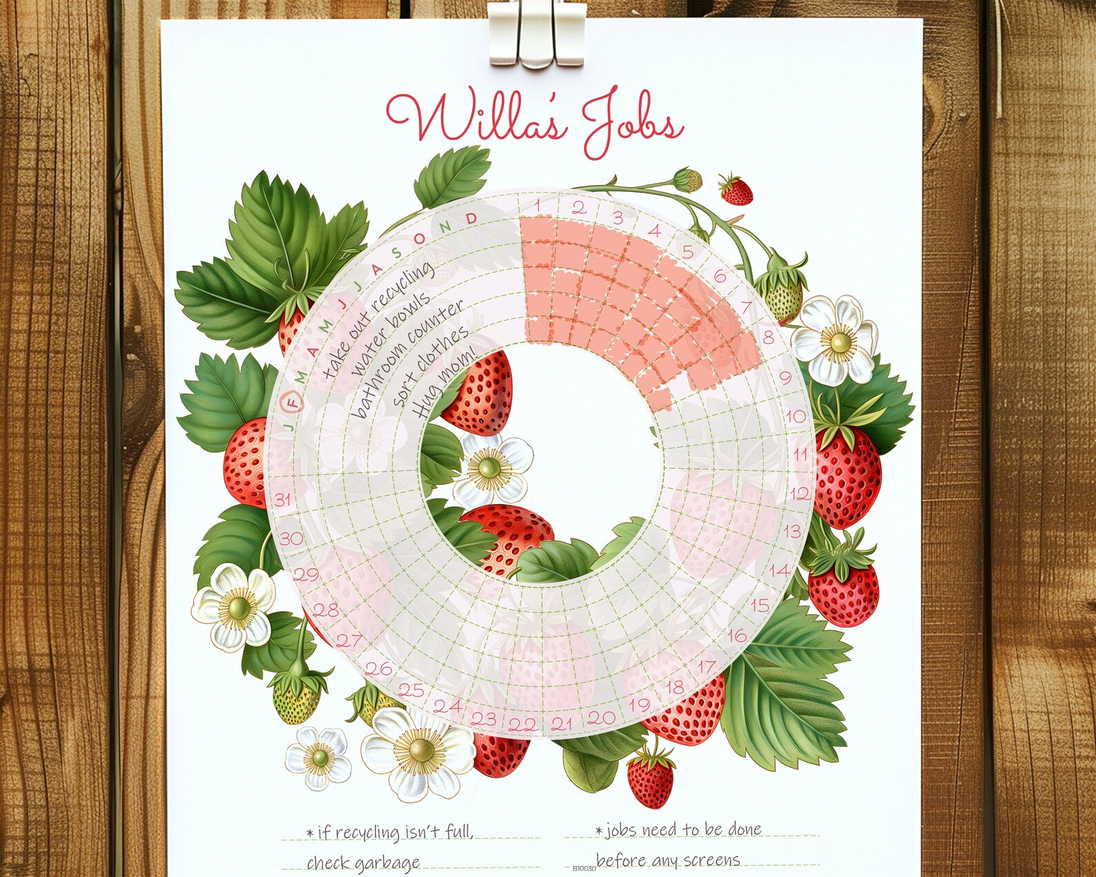 Chore Chart Monthly Task Tracker Wheel | Digital or Printable ...