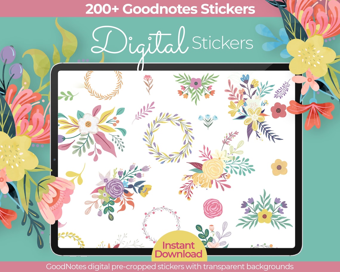 Digital Sticker Bundle, Aesthetic Stickers for Goodnotes Digital ...