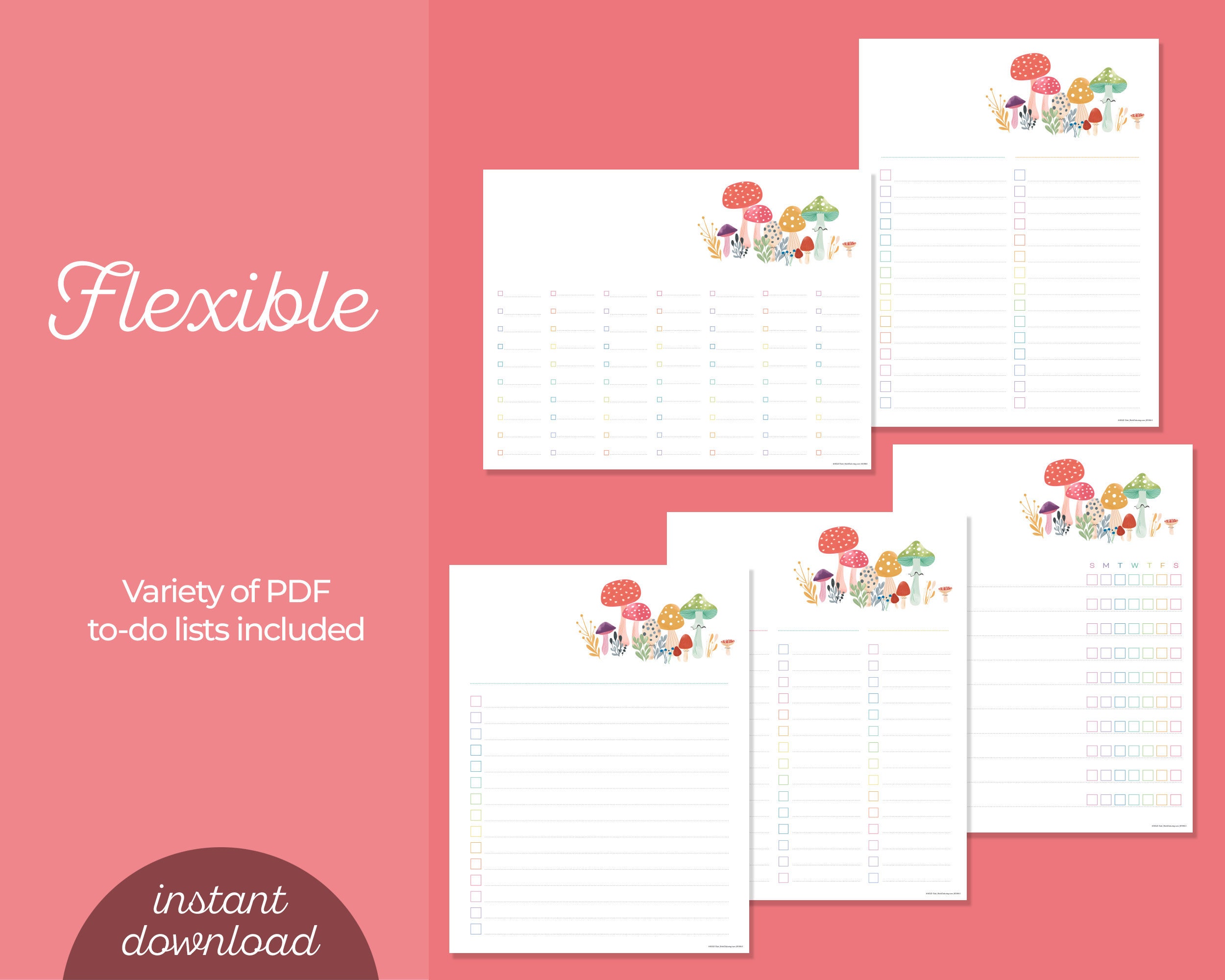 To-do Checklist Digital & Printable Planner | Progress Mood Tracker ...