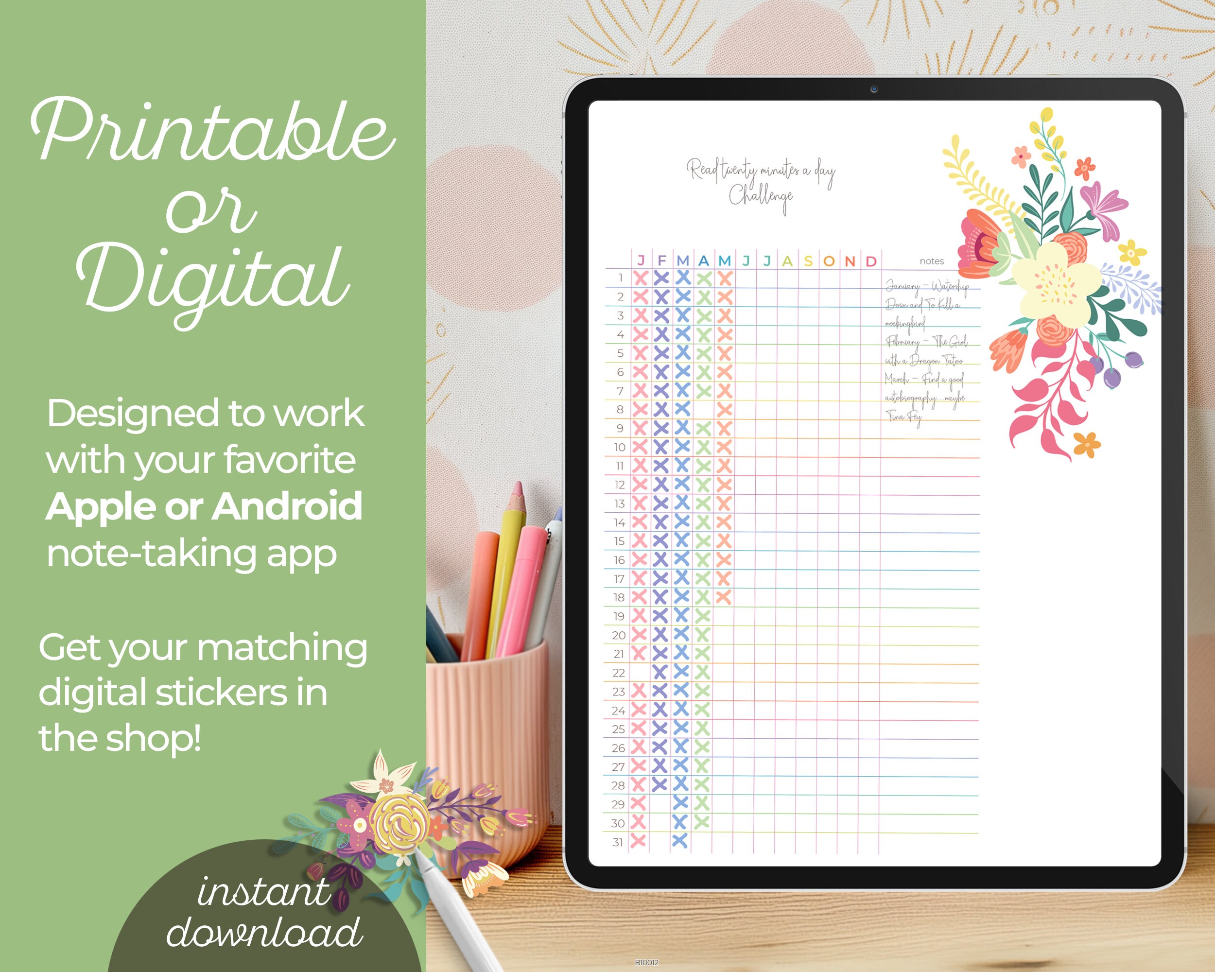 Year Habit Tracker Digital & Printable Mood Cycle Symptom Sleep Goal ...
