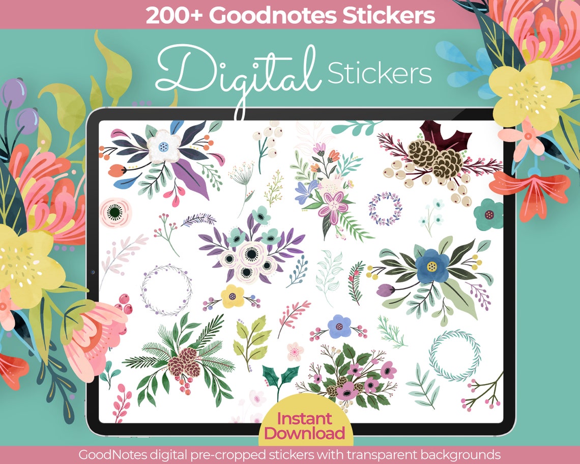 Digital Sticker Bundle, Aesthetic Stickers for Goodnotes Digital ...