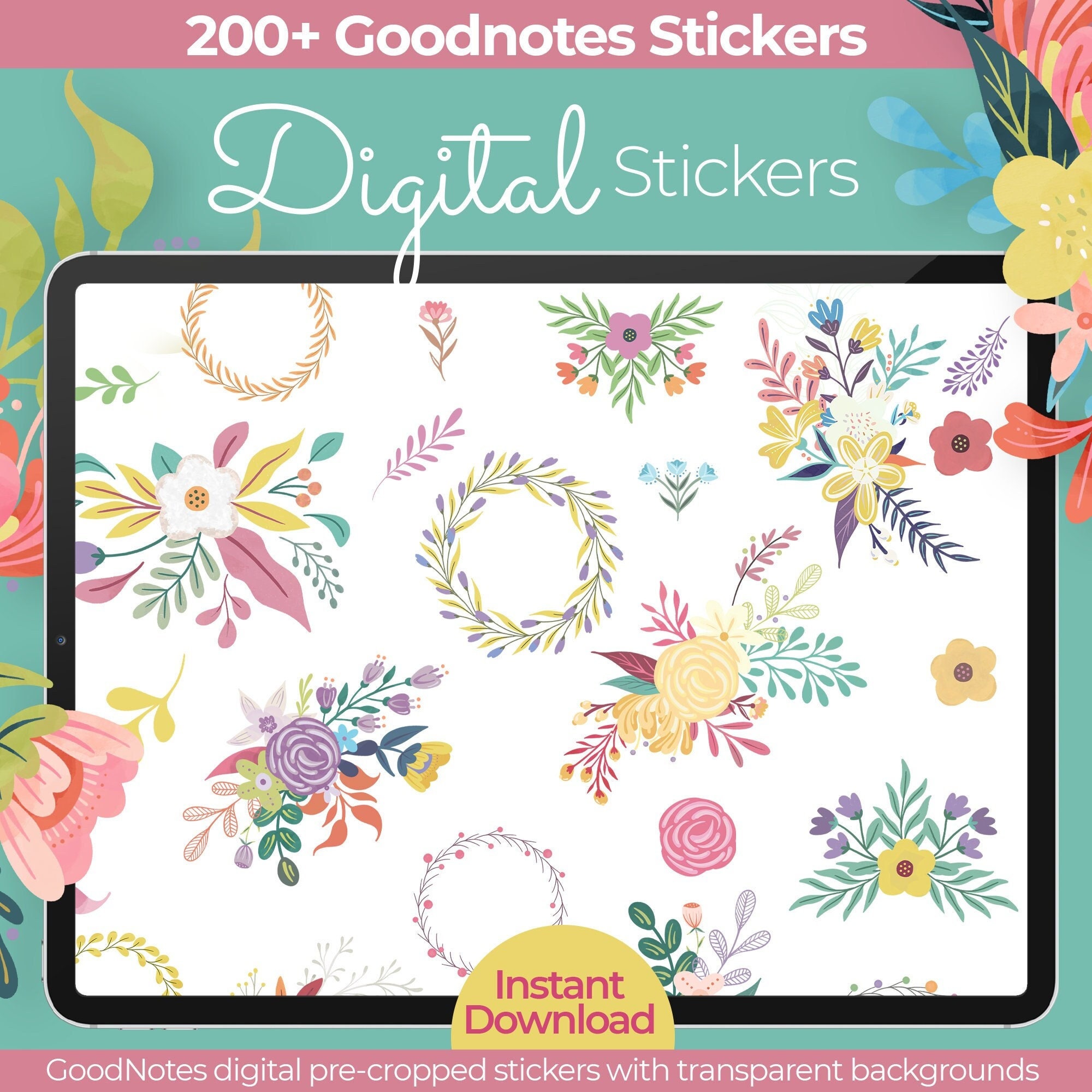Digital Sticker Bundle, Aesthetic Stickers for Goodnotes Digital ...