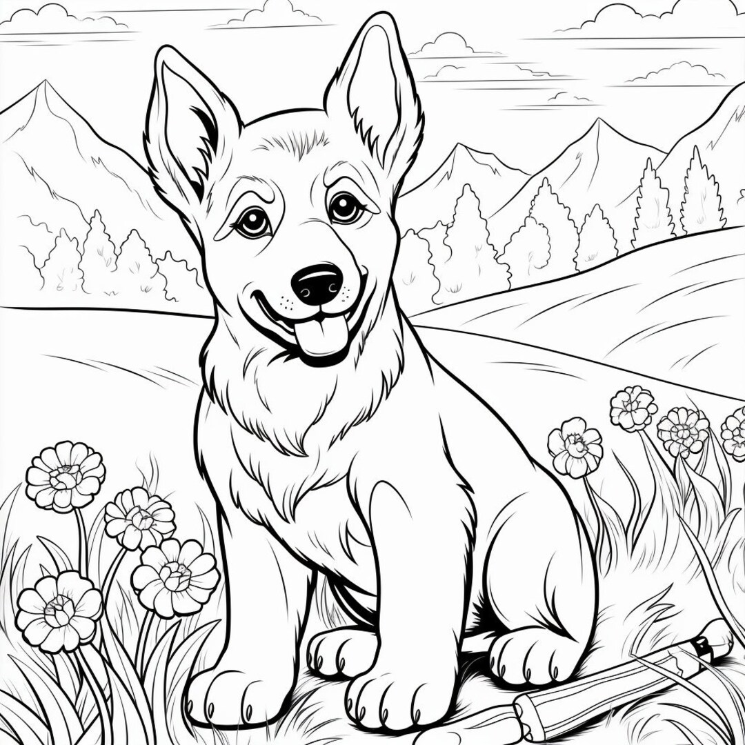Cute Puppies Coloring Books for Toddlers and Kids - Etsy