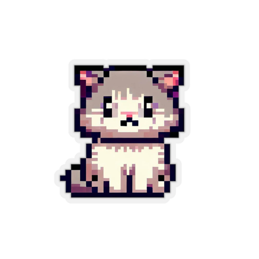 Adorable Pixel Kitten Sticker Set Cute Cat Decals for - Etsy