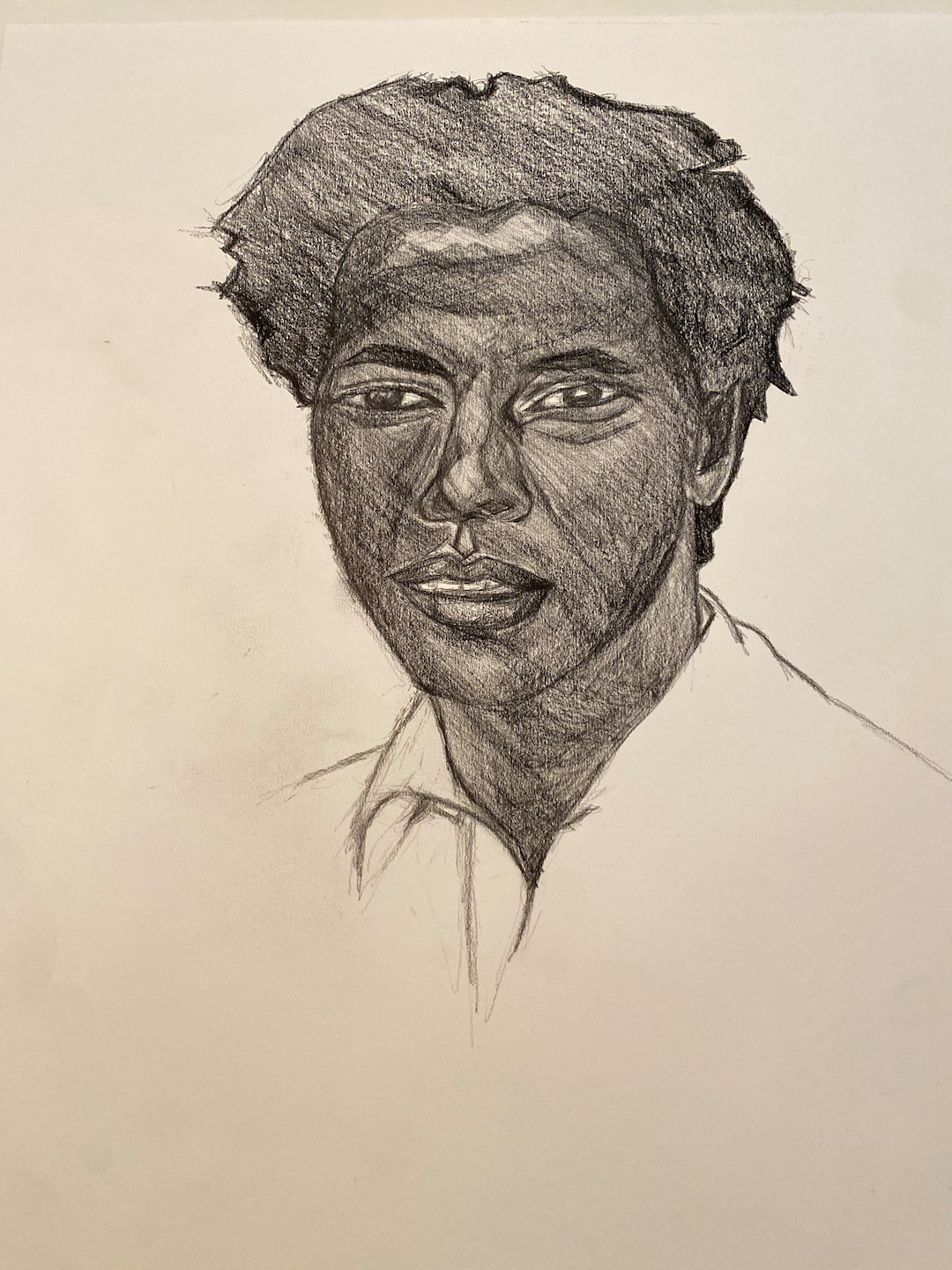 Dark Graphite Drawing of a Man - Etsy