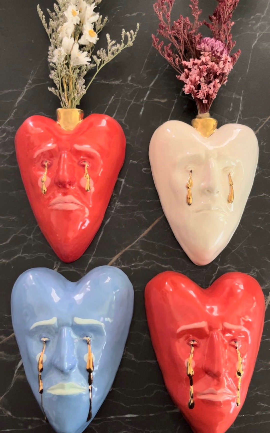 Crying Heart | Handmade Ceramic Wall Art - Etsy