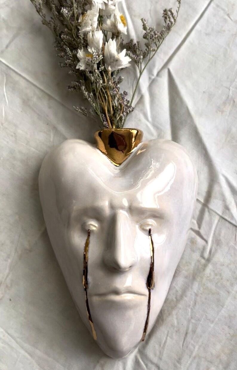 Crying Heart | Handmade Ceramic Wall Art - Etsy
