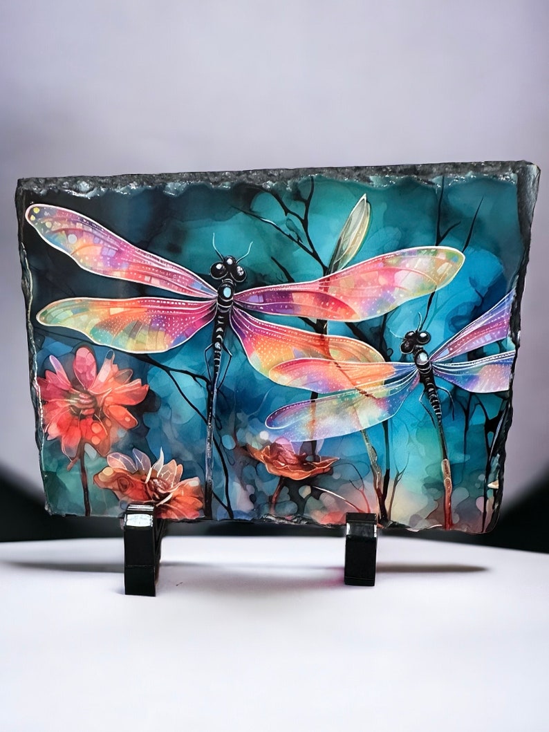 Dragonfly Design on Slate - Etsy